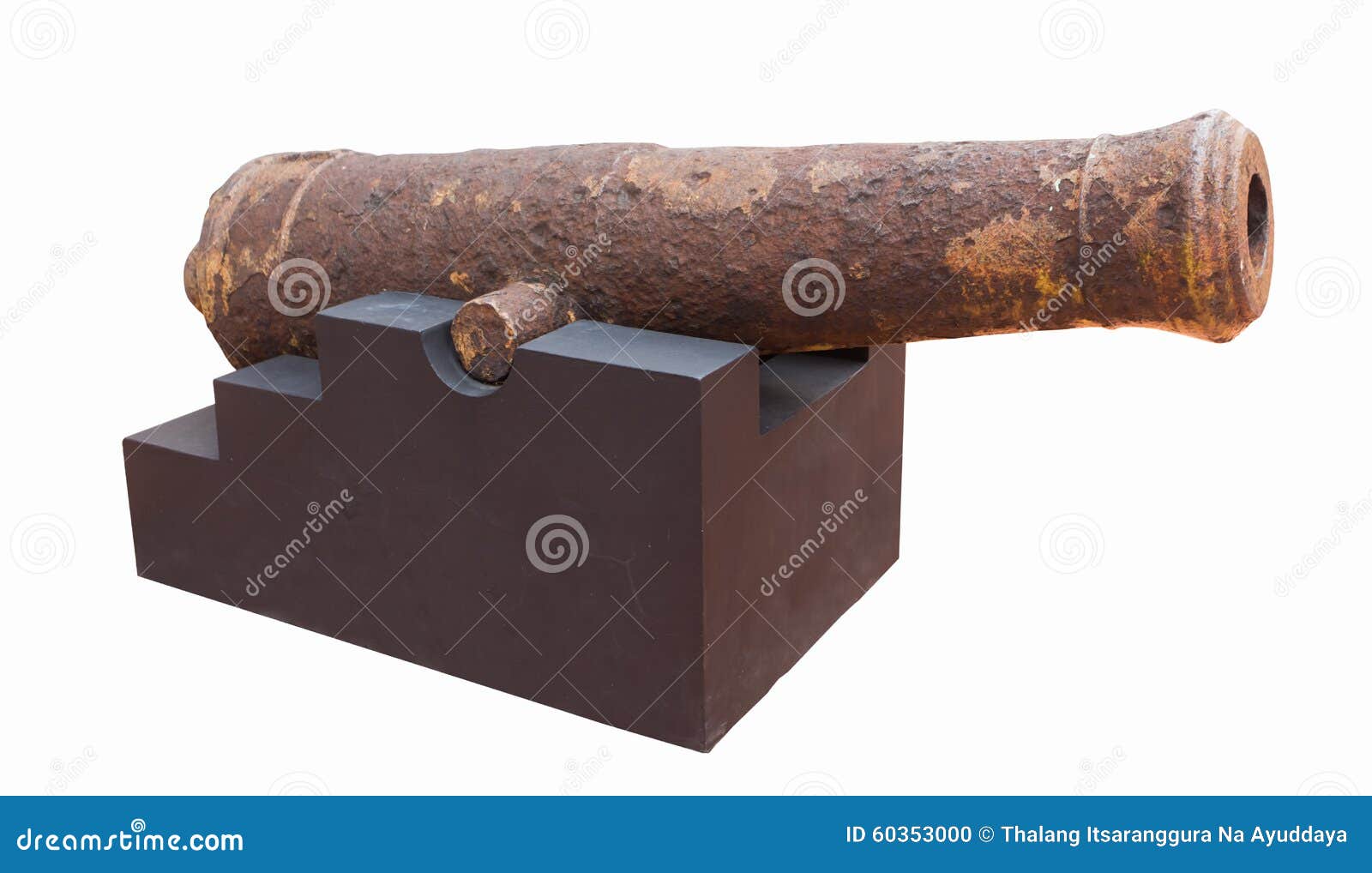 Old Cannon Front View Isolated on White Stock Photo - Image of rusty ...