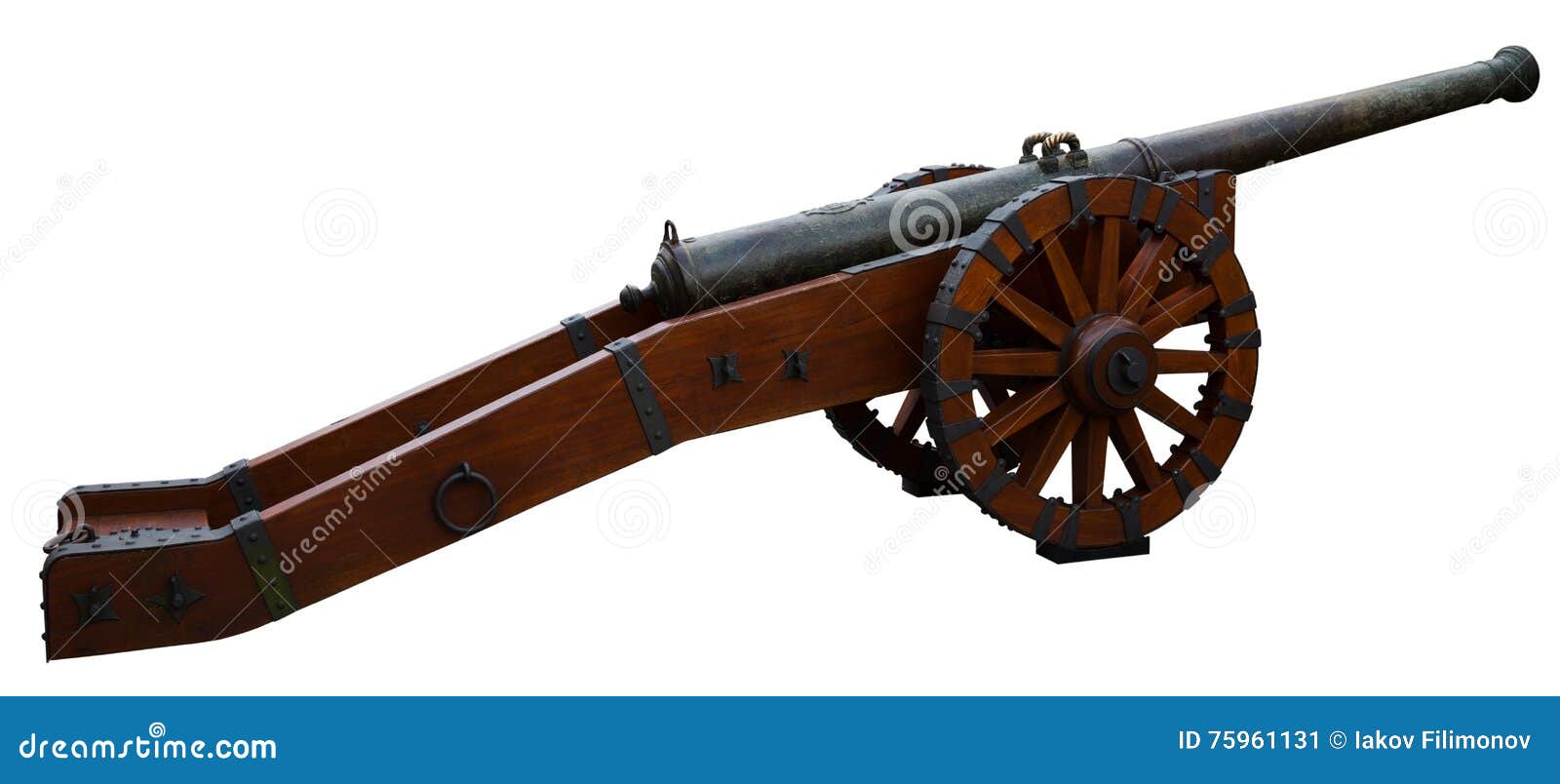 Old Cannon Isolated on White Background Stock Image - Image of fort ...