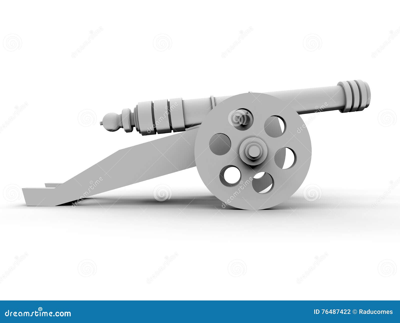 Old Cannon Side View Illustration Stock Illustration - Illustration of ...