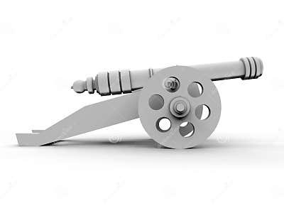 Old Cannon Side View Illustration Stock Illustration - Illustration of ...