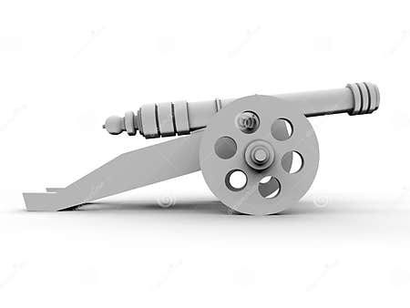 Old Cannon Side View Illustration Stock Illustration - Illustration of ...