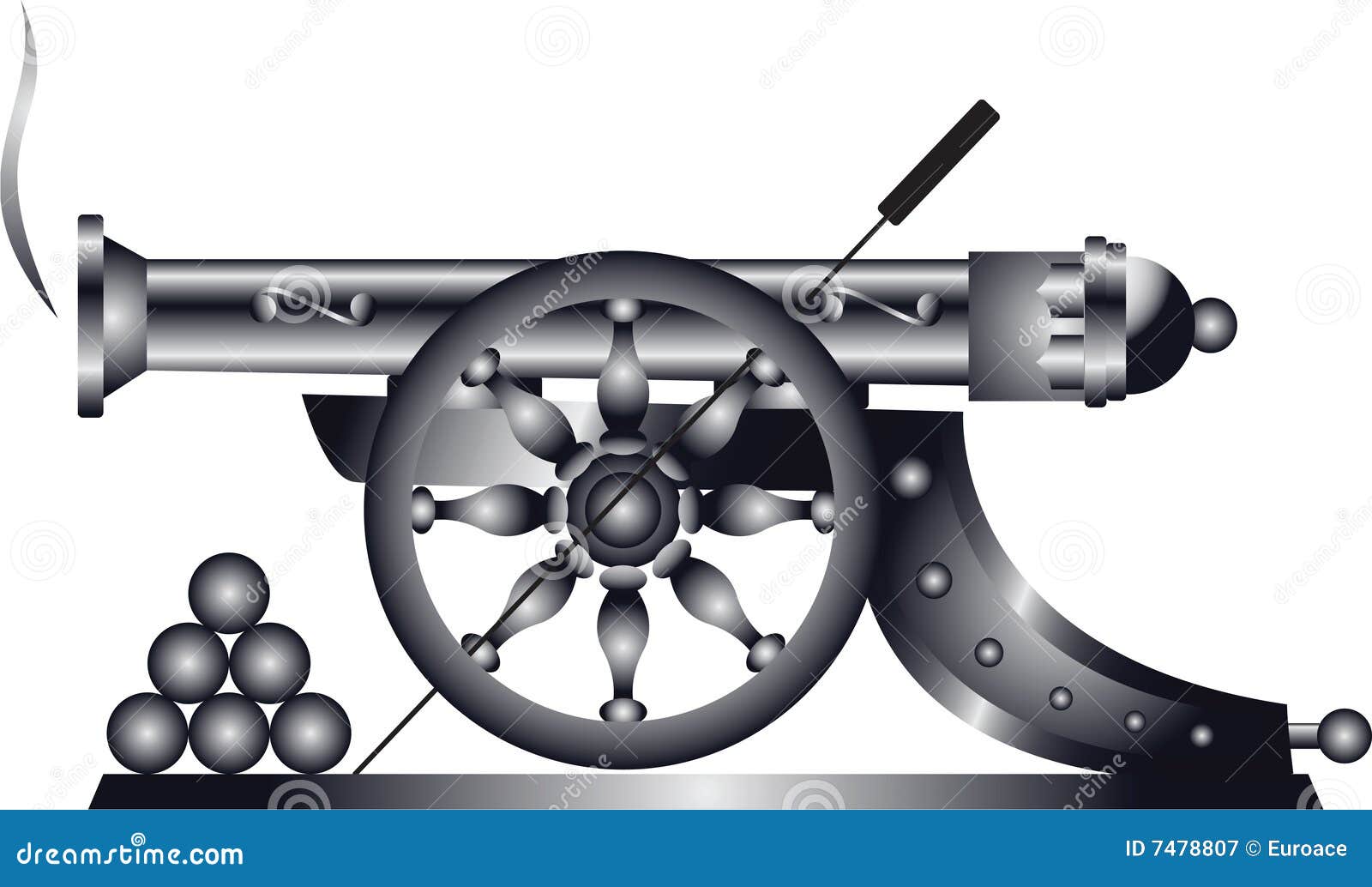 Old Cannon on the White Background Stock Vector - Illustration of ...