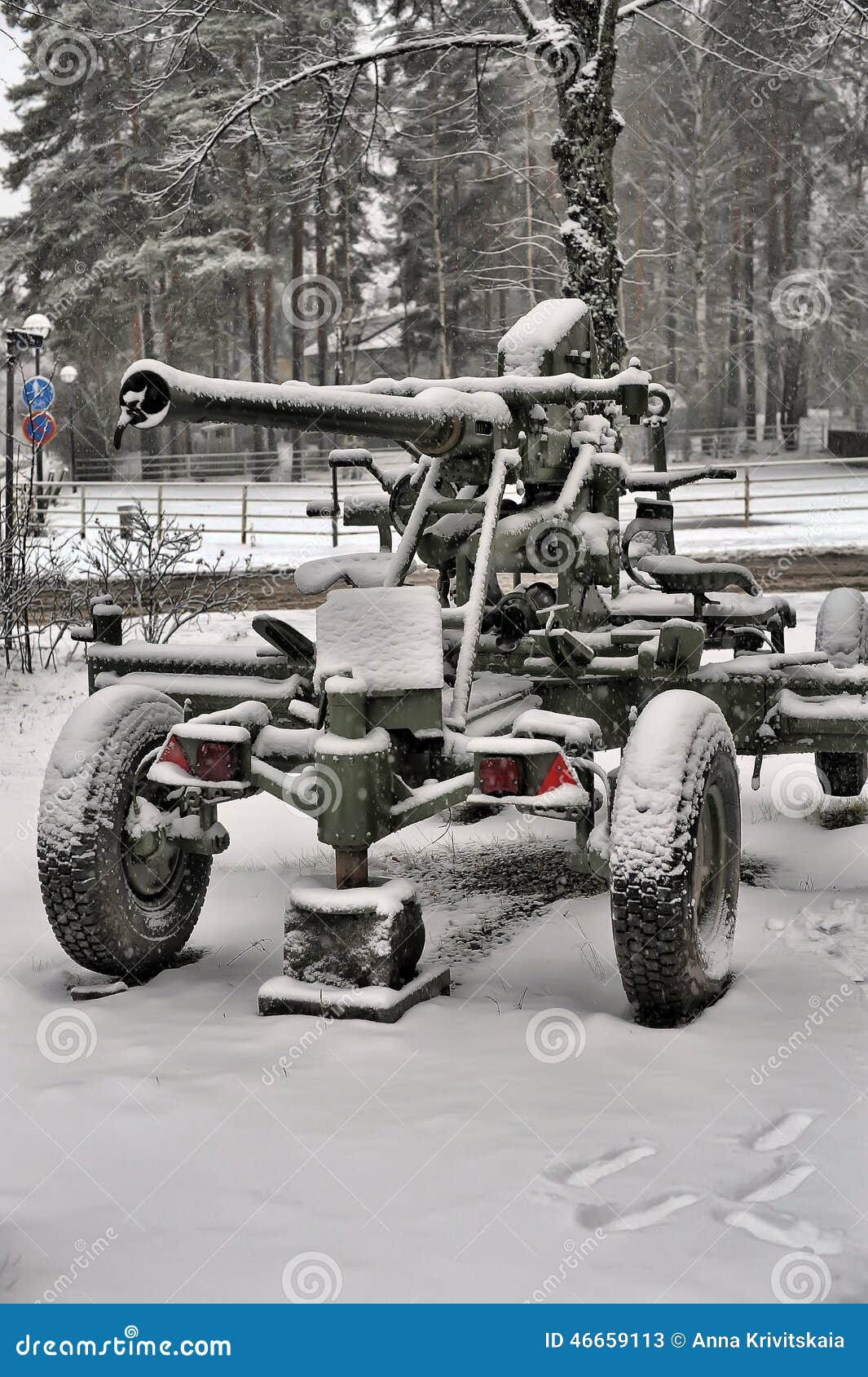 The Old Cannon from World War II Stock Image - Image of armour, history ...