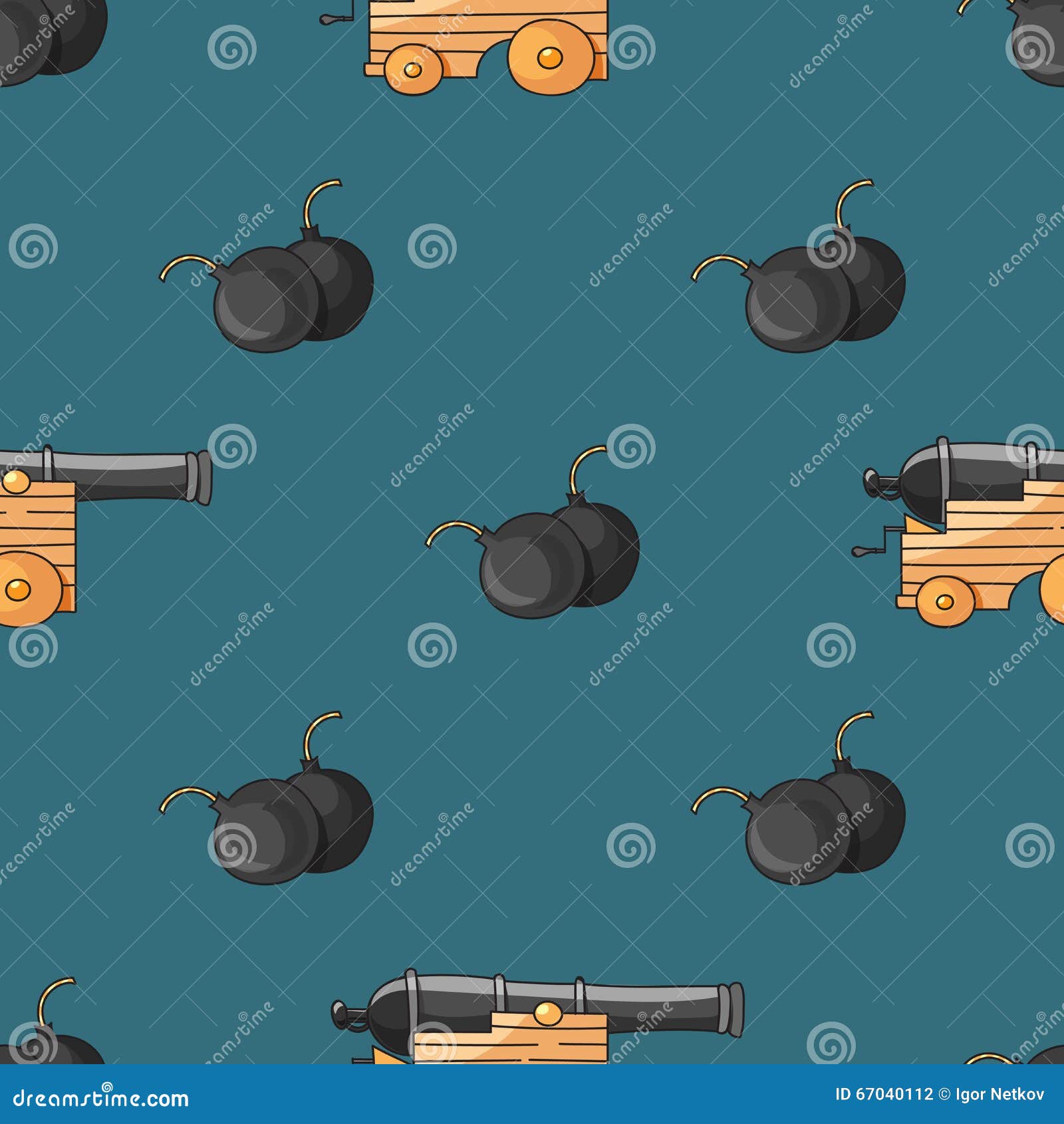 Old Cannons Vector Drawings Pattern Stock Vector - Illustration of ...