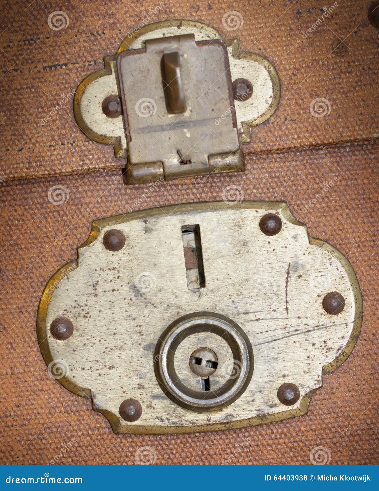 Old Canvas Trunk Lock Close Up Stock Photo - Image of antique, iron ...