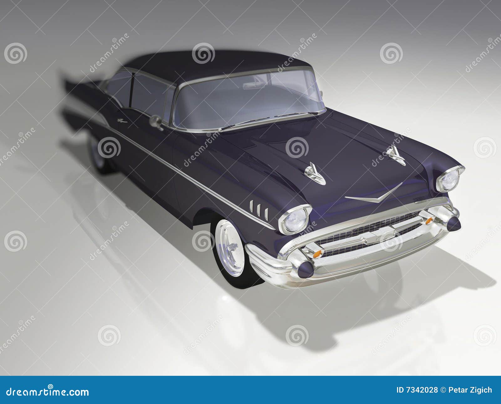 1957 Chevy Cartoon Illustration | CartoonDealer.com #133157528