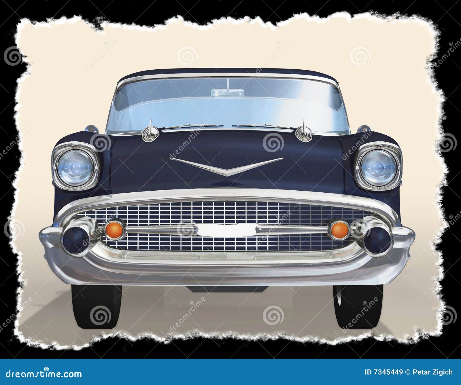 1957 Chevy Cartoon Illustration | CartoonDealer.com #133157528