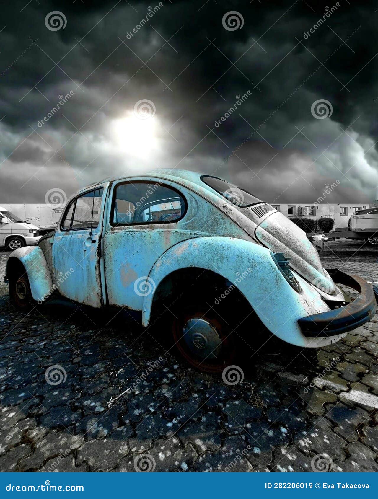 Old Car Abandoned Decay Vehicle Dark Mood Stock Image - Image of wheel ...