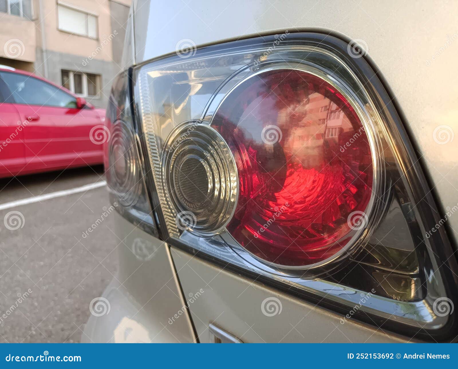 A old car back headlight stock photo. Image of back - 252153692