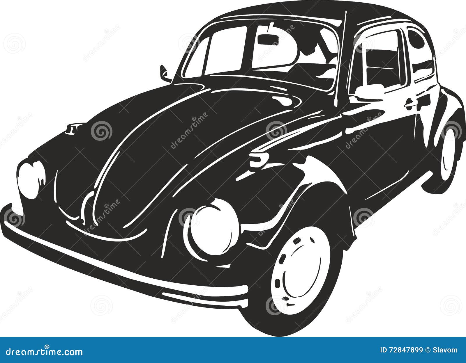 Old car beetle stock vector. Illustration of background - 72847899