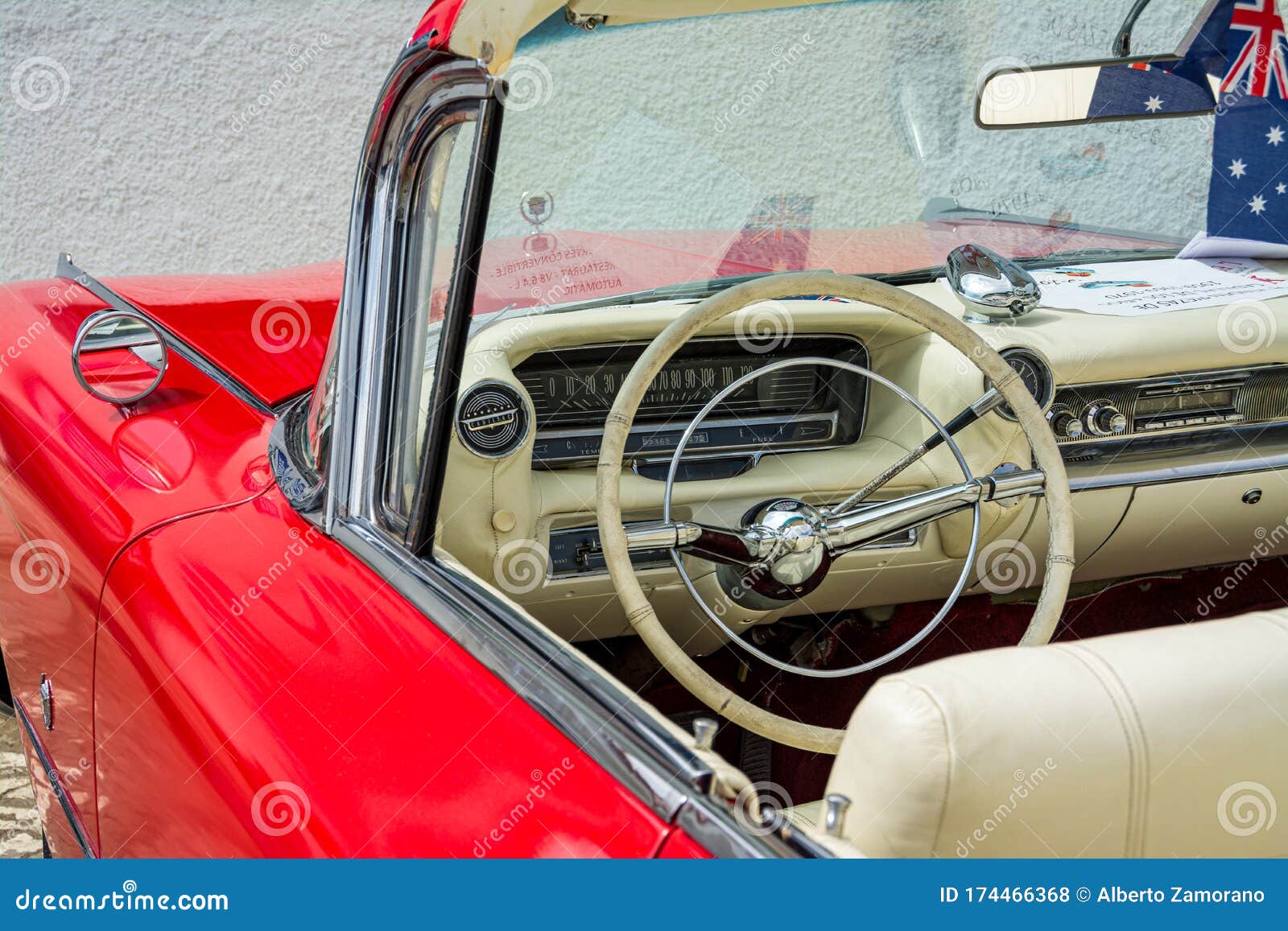 Old Car Cadillac Convertible Red 1950. Editorial Stock Photo - Image of ...