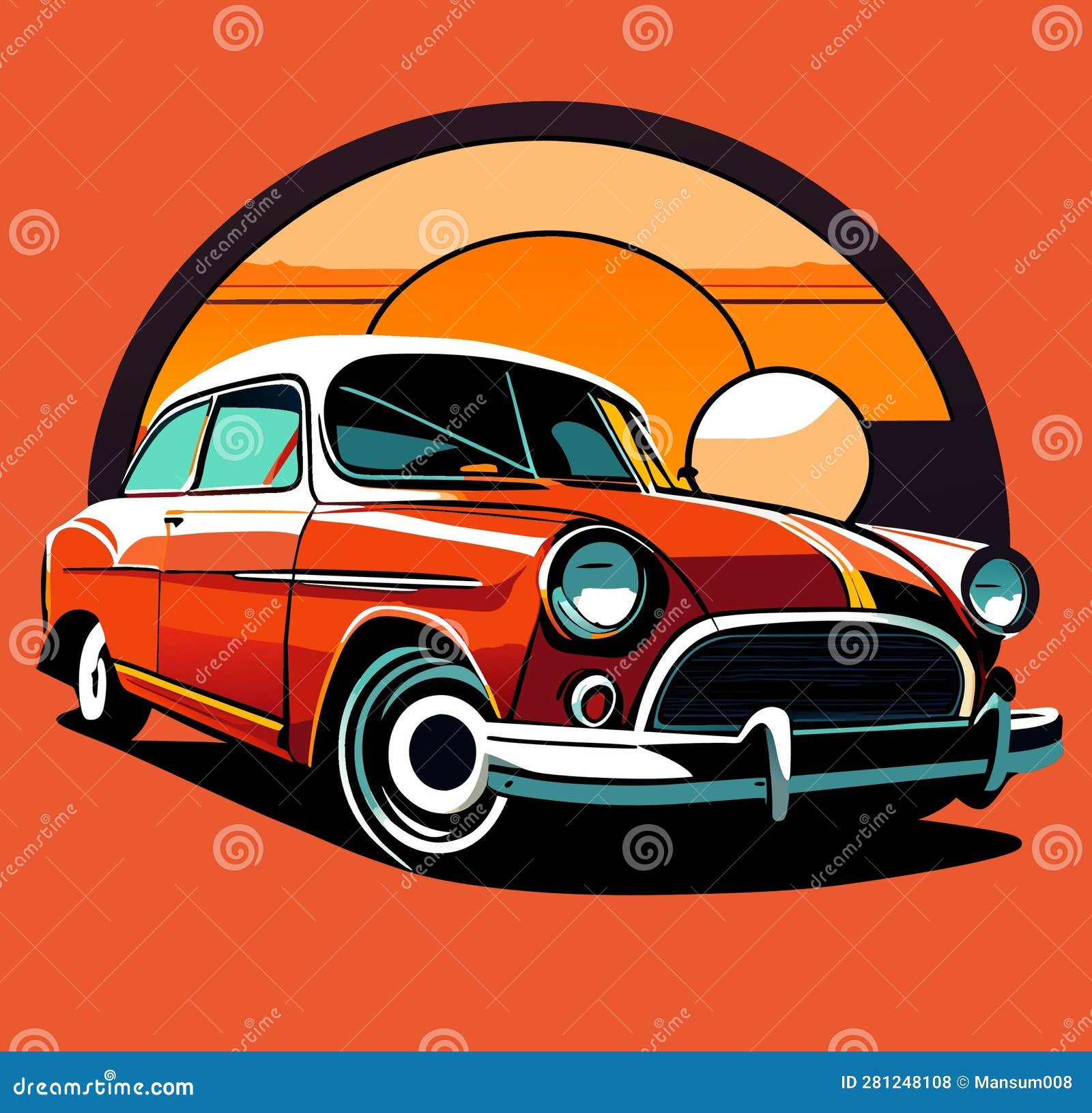 Old Car Cartoon Design Template Stock Illustration - Illustration of ...