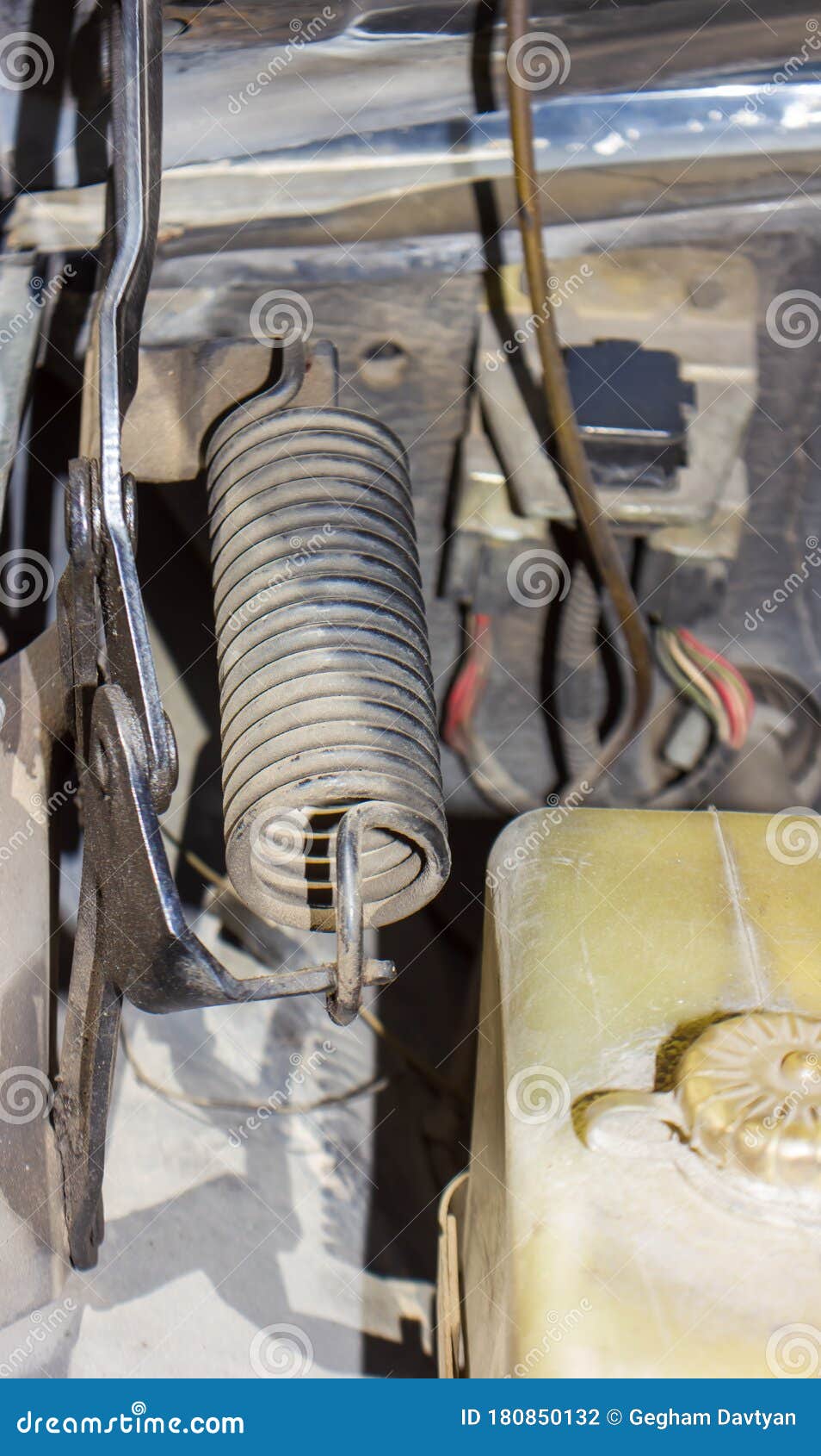 Old Car Details, Old Car Hood Spring Stock Photo - Image of spring ...