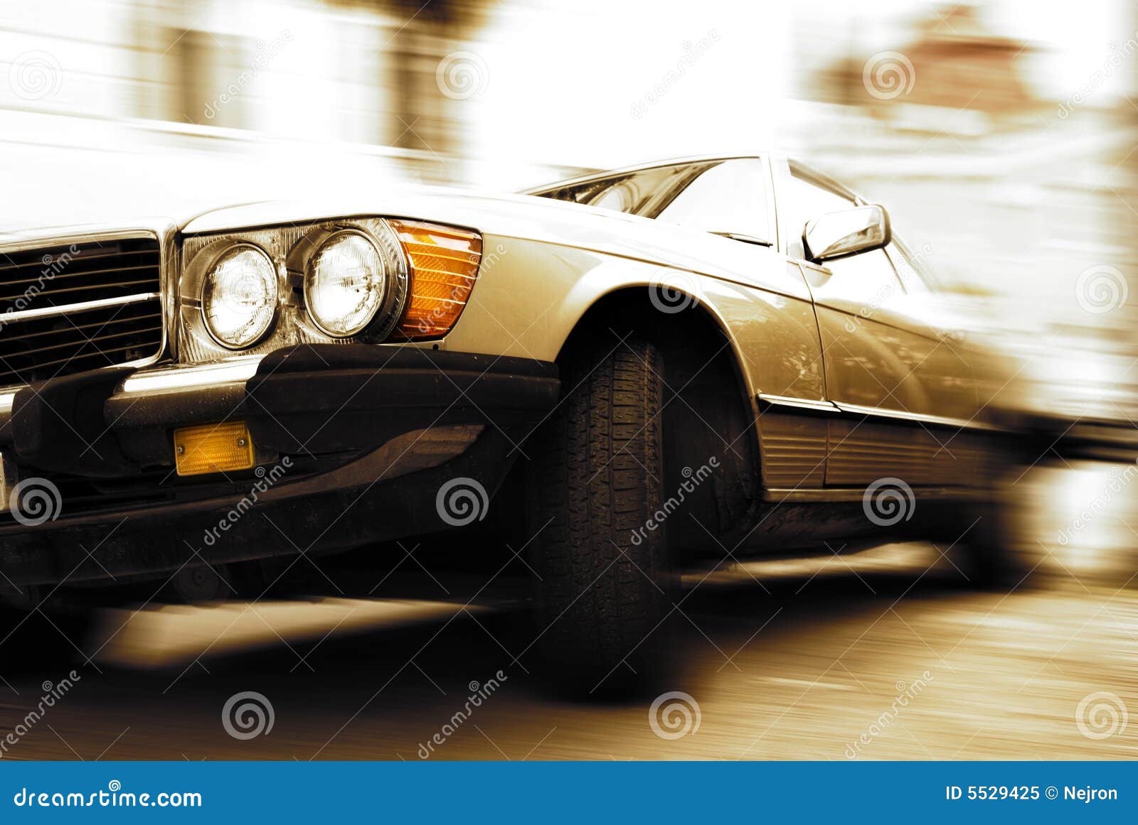 Old car driving fast stock image. Image of drive, auto - 5529425