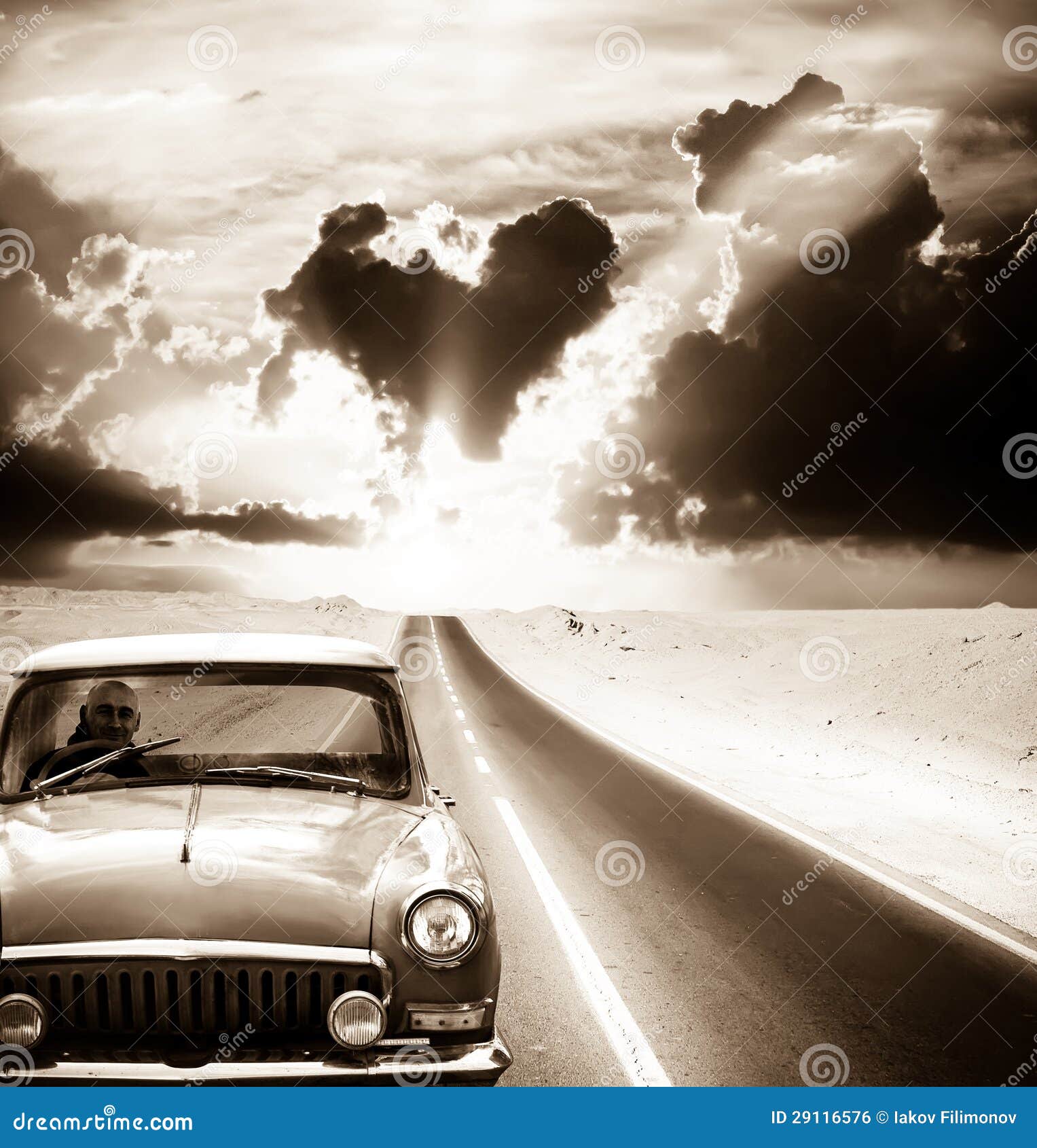 Old car driving on road stock photo. Image of outdoors - 29116576