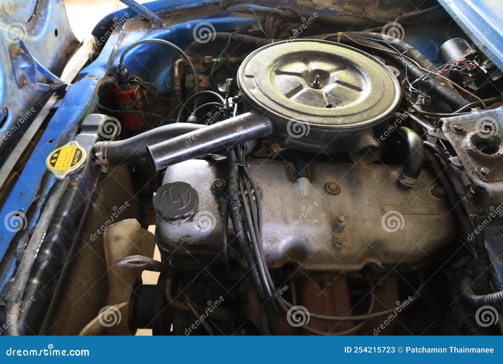 The Old Car Engine is in Good Working Condition. Stock Image - Image of ...