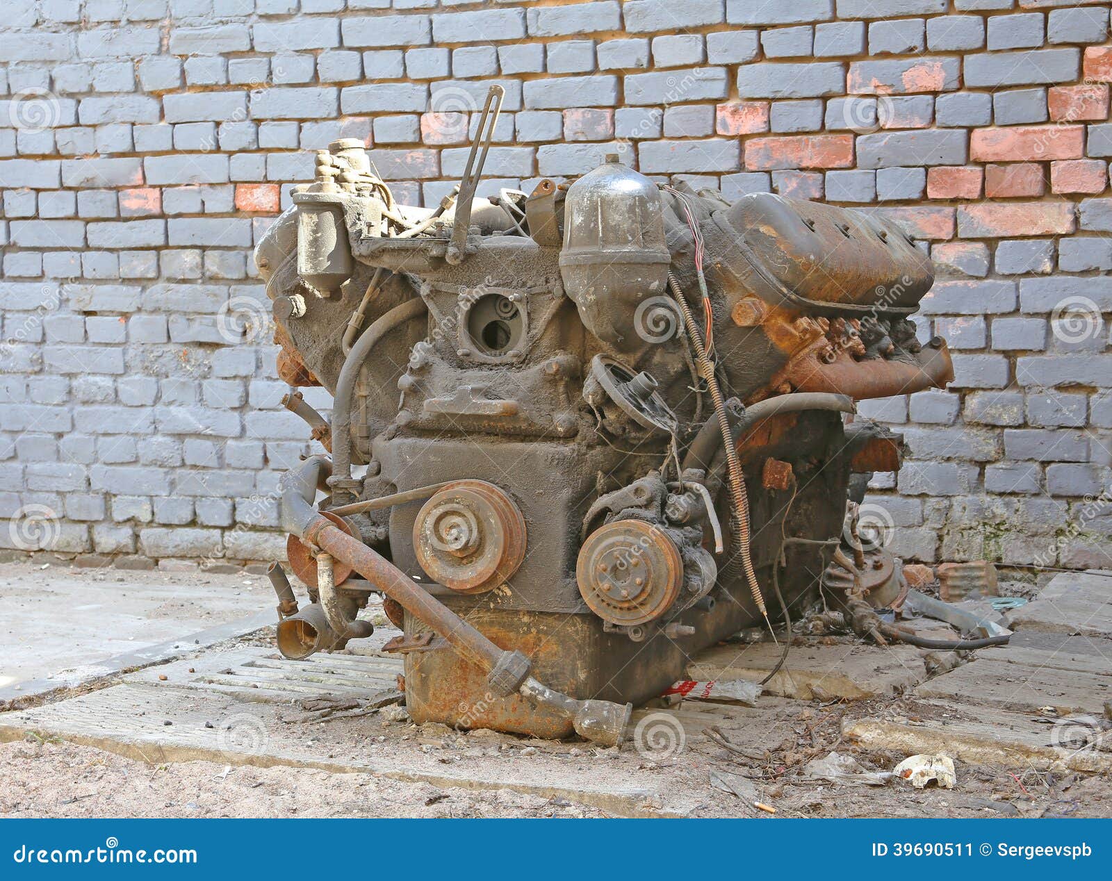 Old car engine stock image. Image of automobile, diesel - 39690511