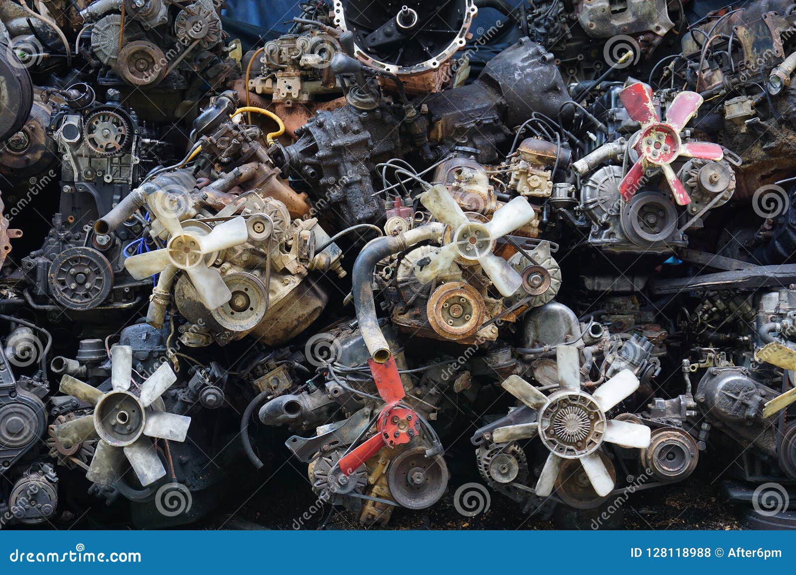 Old Car Engine Part and Rusty Machine Stock Photo - Image of industry ...