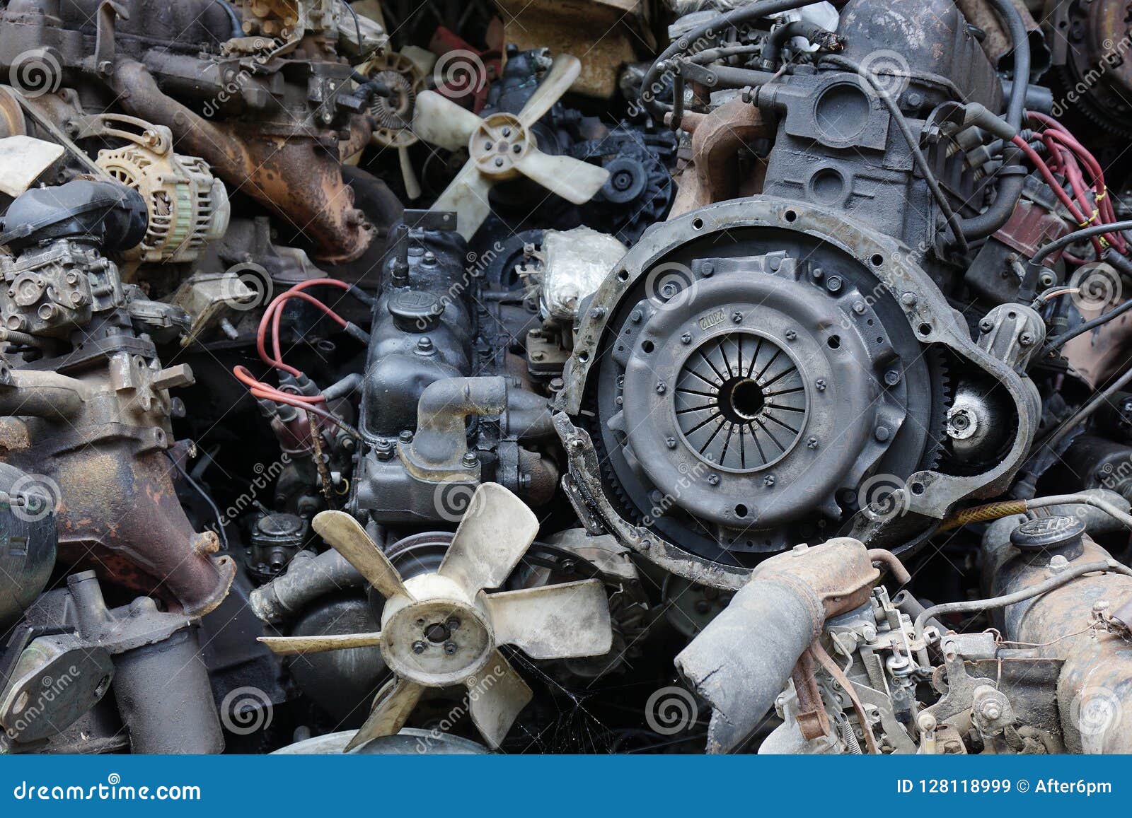 Old Car Engine and Rusty Machine Stock Image - Image of vintage, sale ...