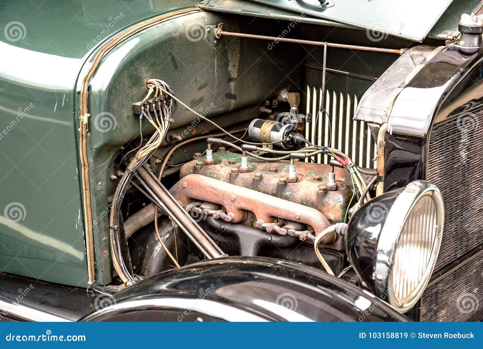 Old Car engine stock image. Image of used, wires, rust - 103158819
