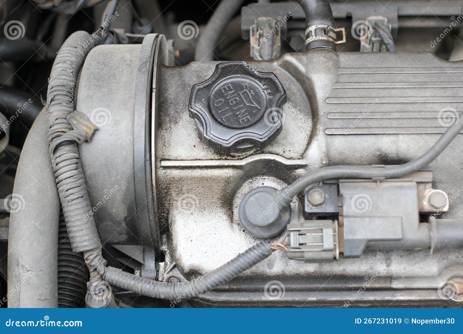 Old Car Engine Room stock image. Image of engineering - 267231019
