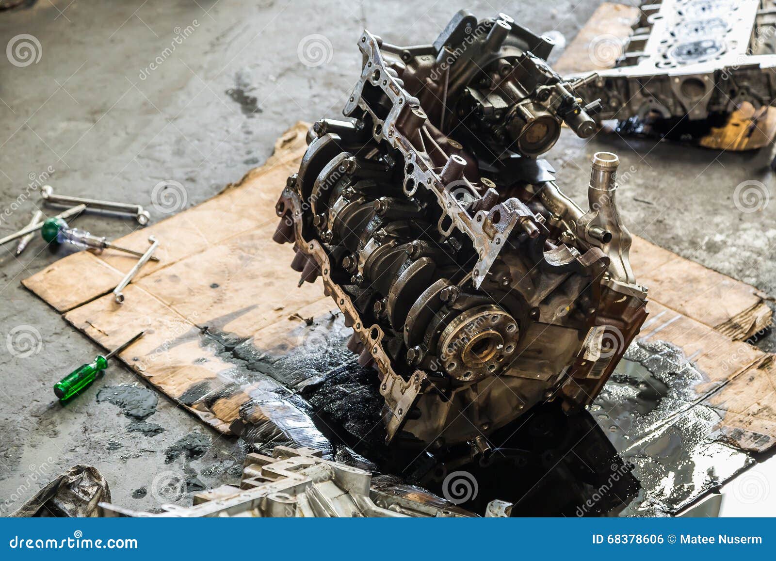 Old Car Engine Under Repair Stock Photo - Image of benzine, diesel ...