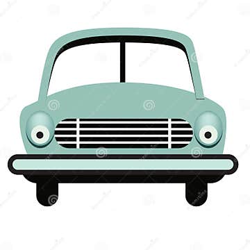 Old car front view stock illustration. Illustration of view - 351302750