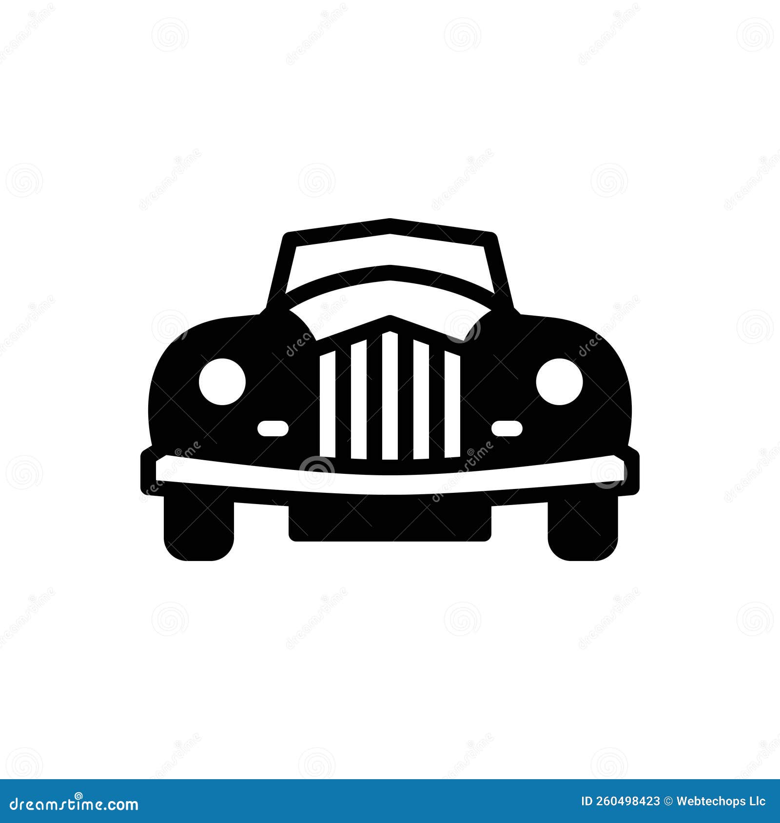 Black Solid Icon for Old Car, Pristine and Primitive Stock Vector ...