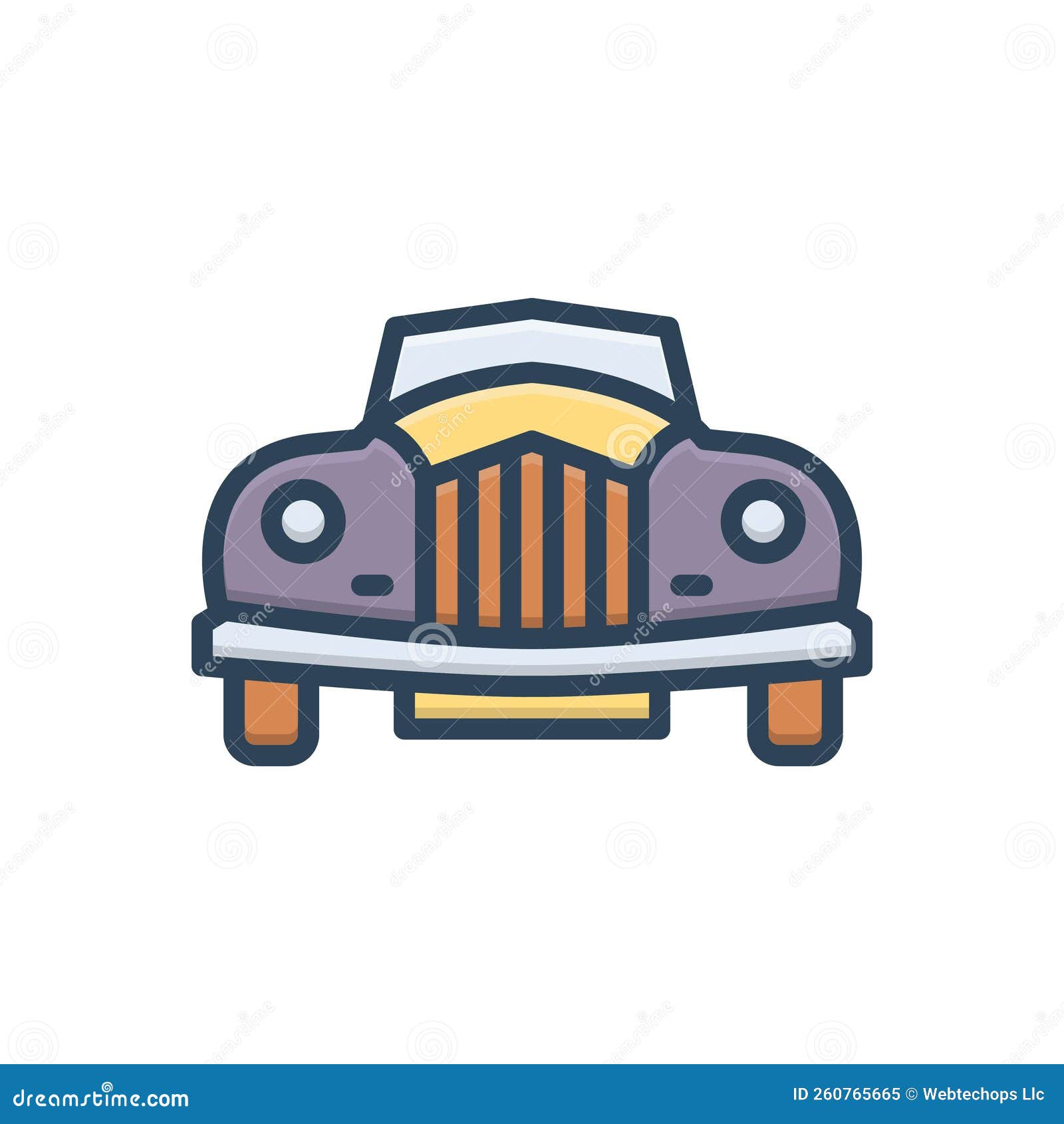 Color Illustration Icon for Old Car, Pristine and Primitive Stock ...