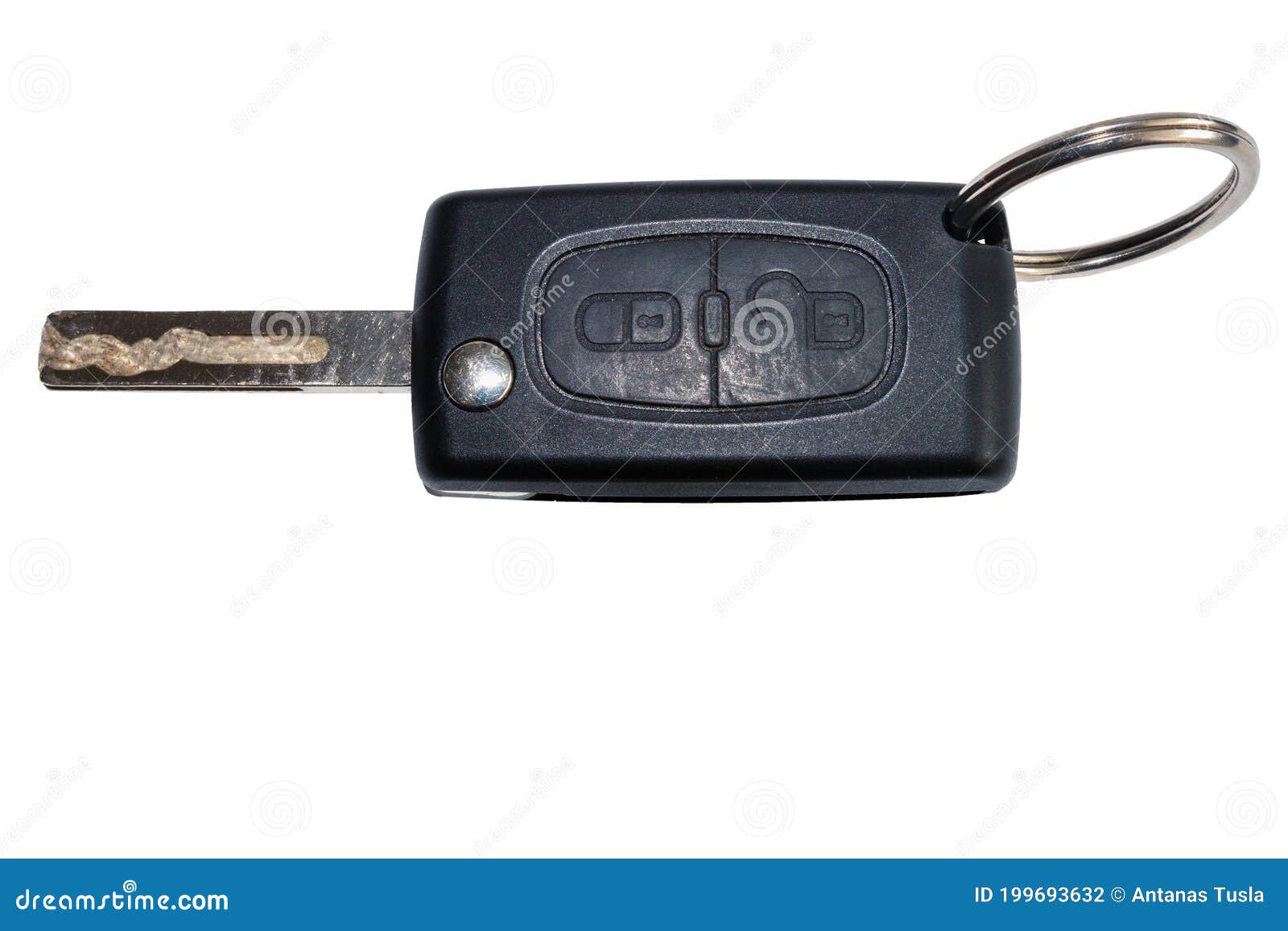 Old Car Ignition Key on a White Background Stock Photo - Image of steel ...