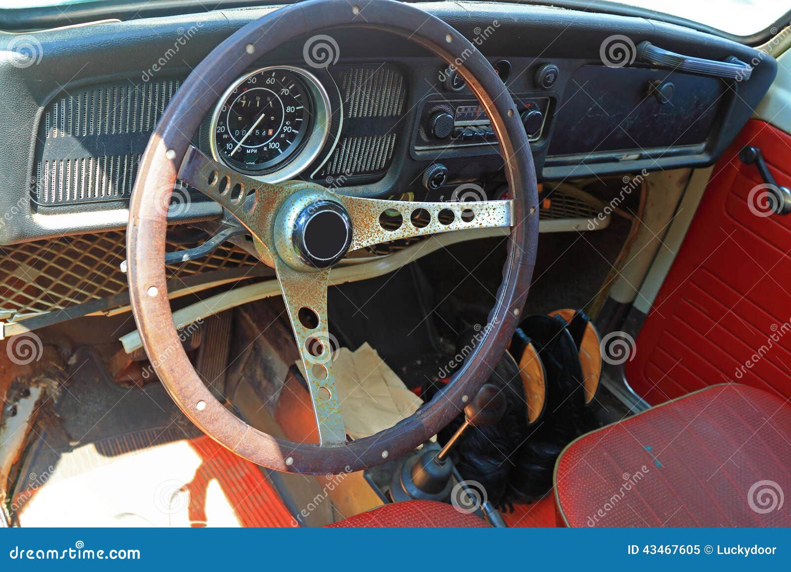 Old Car Interior stock image. Image of rusty, beetle - 43467605