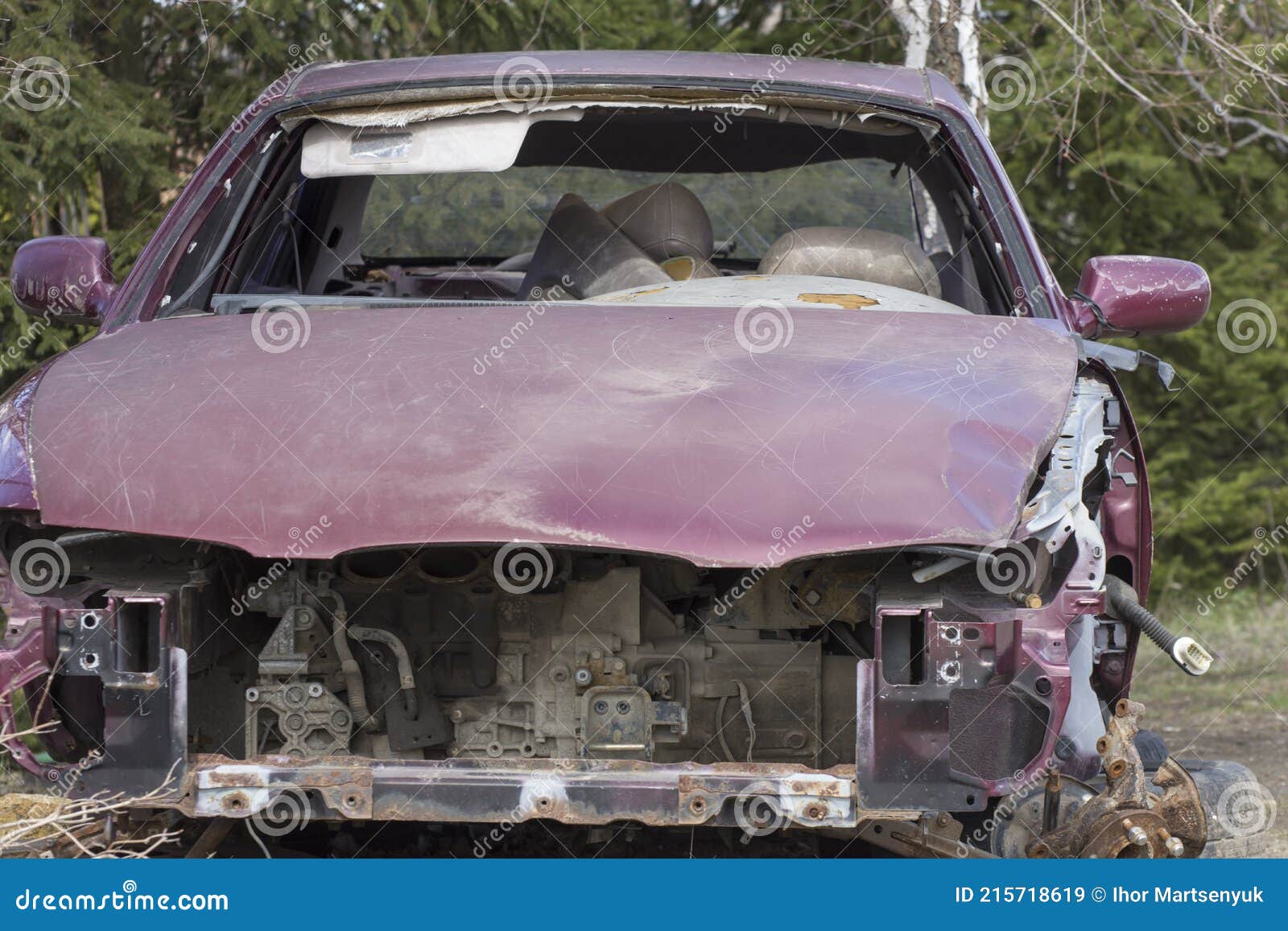 An old car at a junkyard stock image. Image of scrap - 215718619