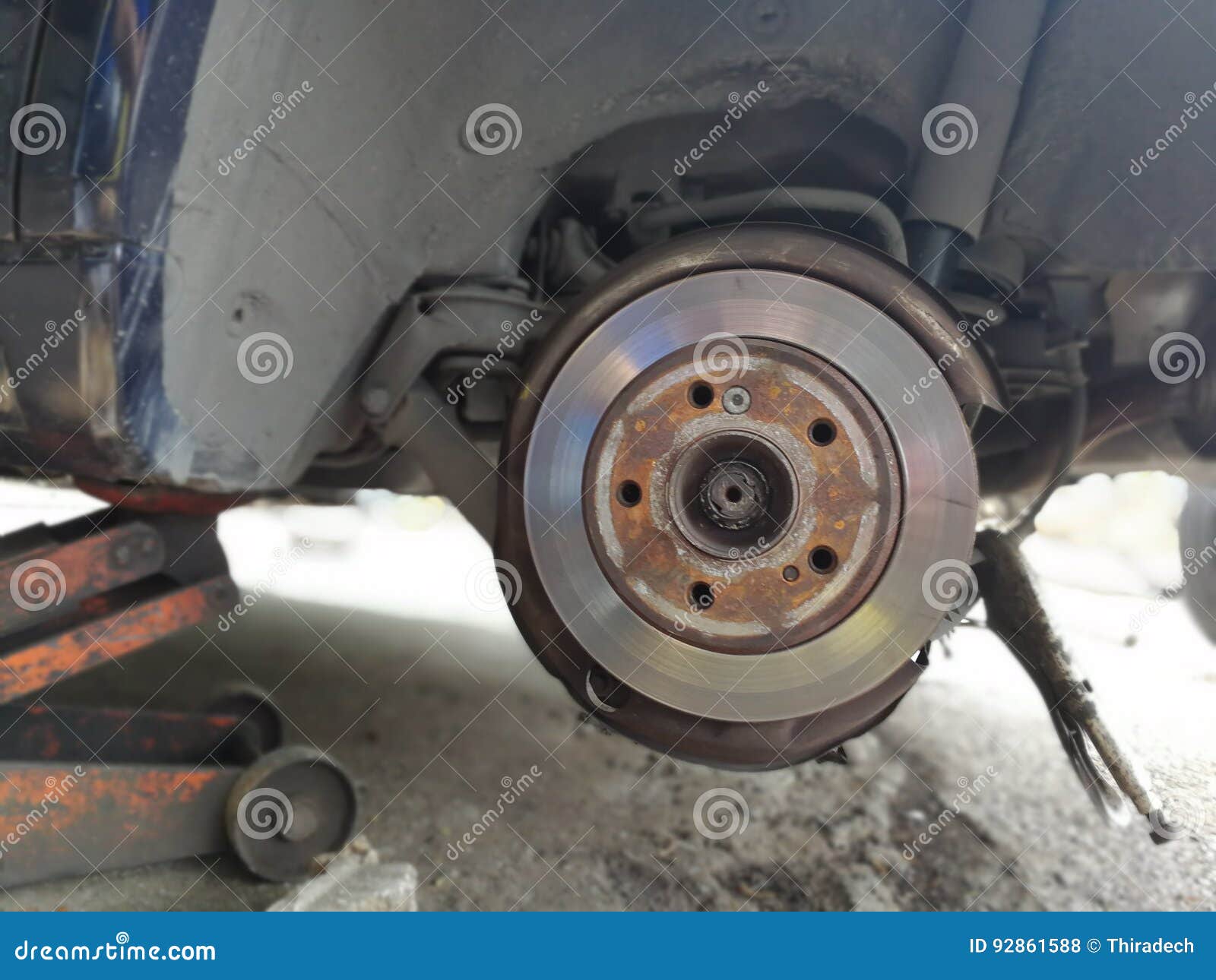 The Old Car Maintenance Process Stock Photo - Image of axle, auto: 92861588