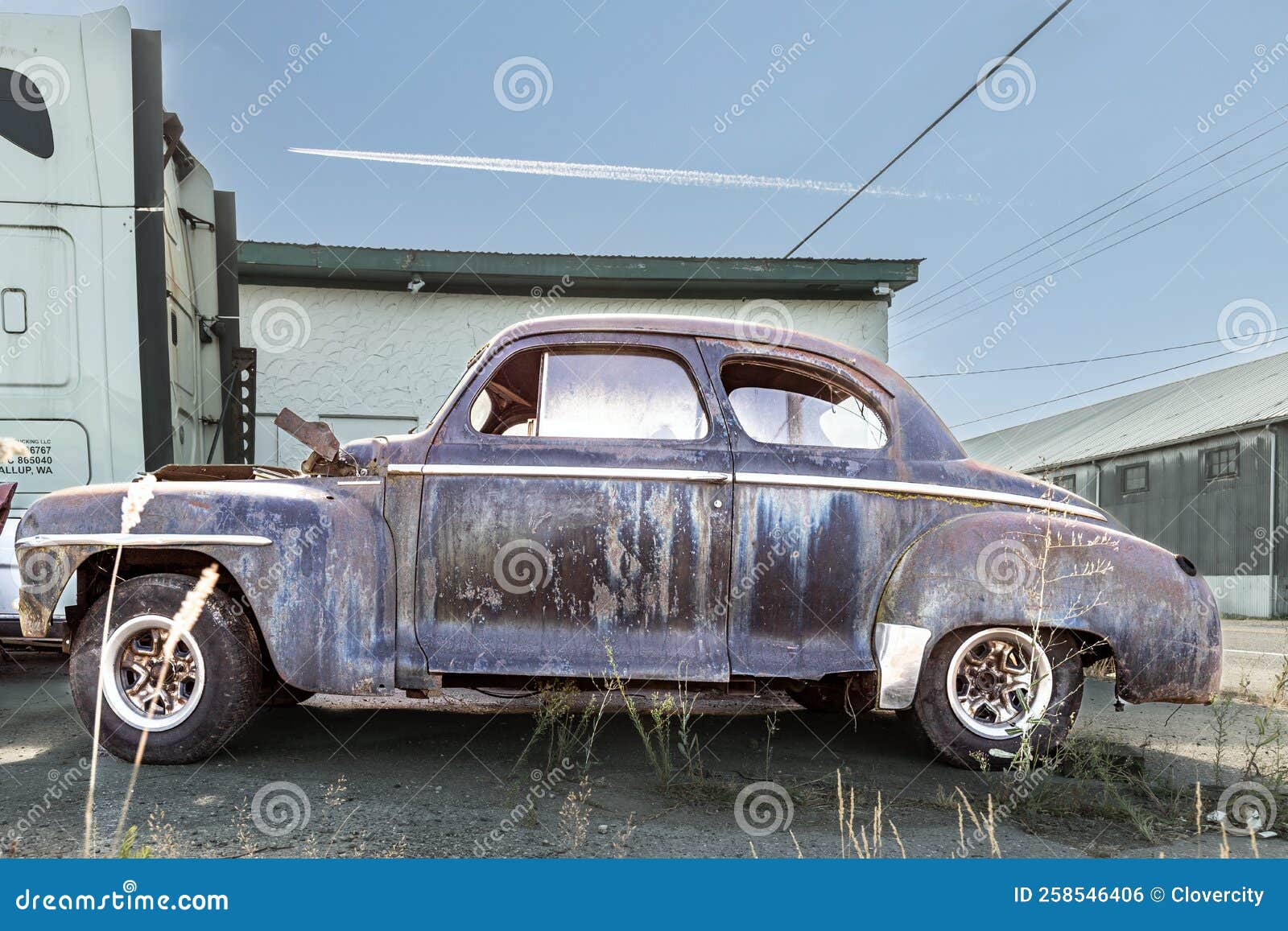 Old Car Rusting stock photo. Image of road, plymouth - 258546406
