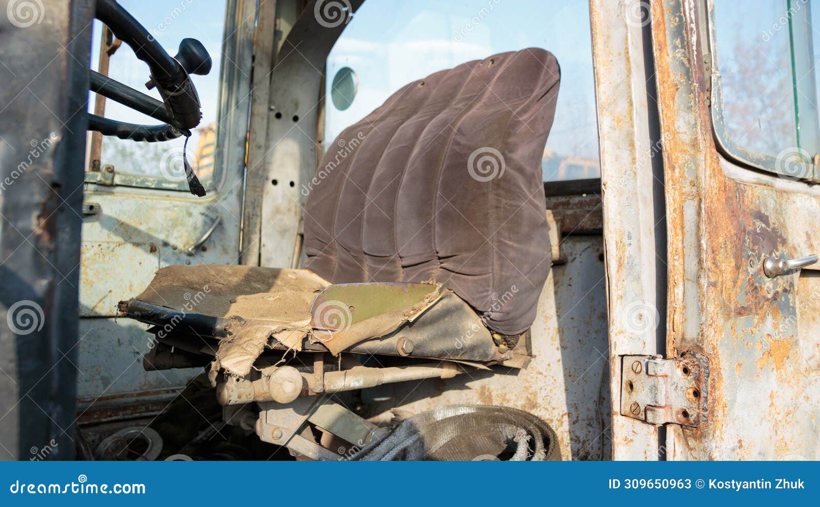 The Old Car Seat is Torn, the Interior of the Car is Torn Stock Image ...