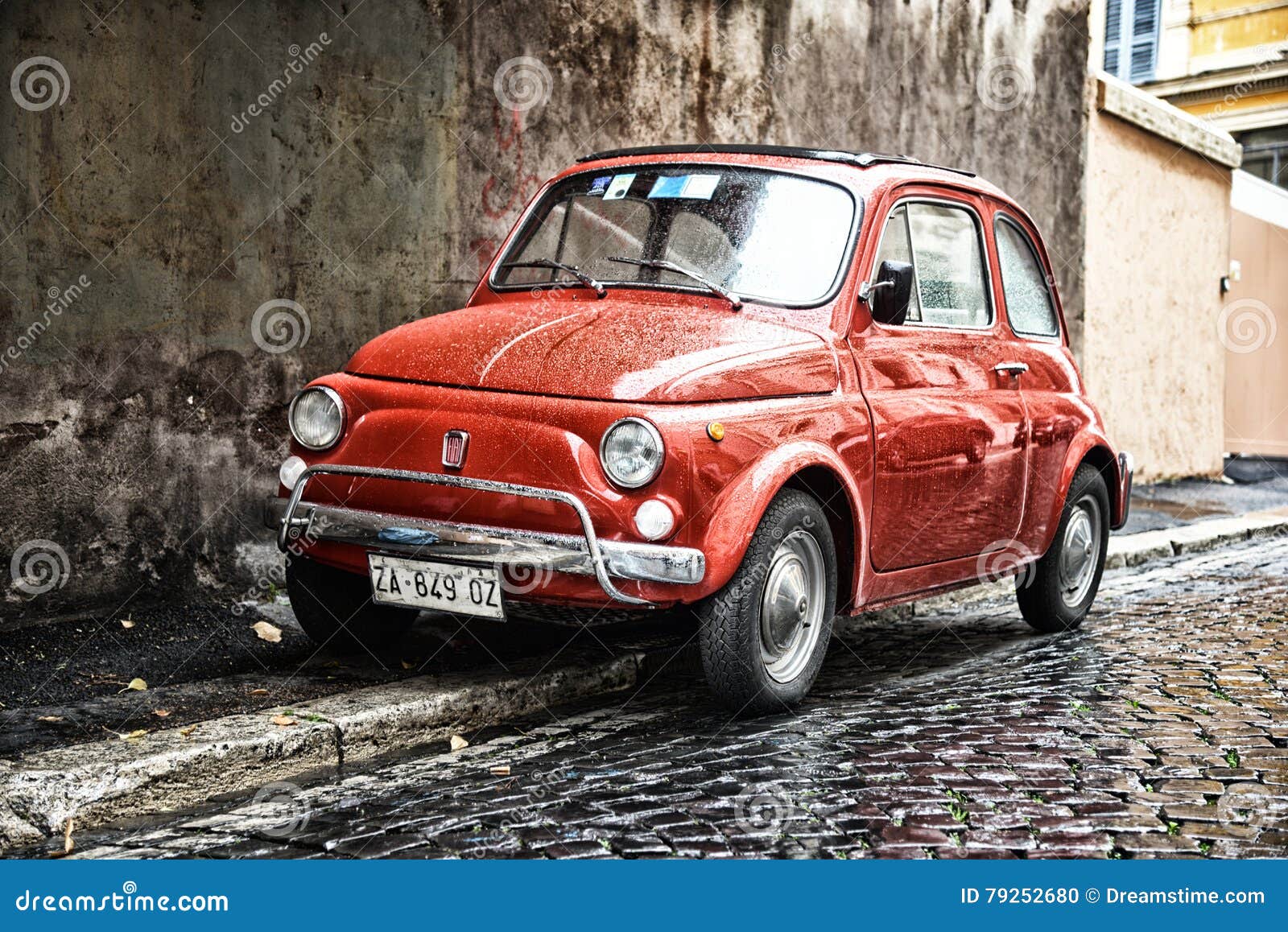 Old car on street of Rome editorial image. Image of retro - 79252680