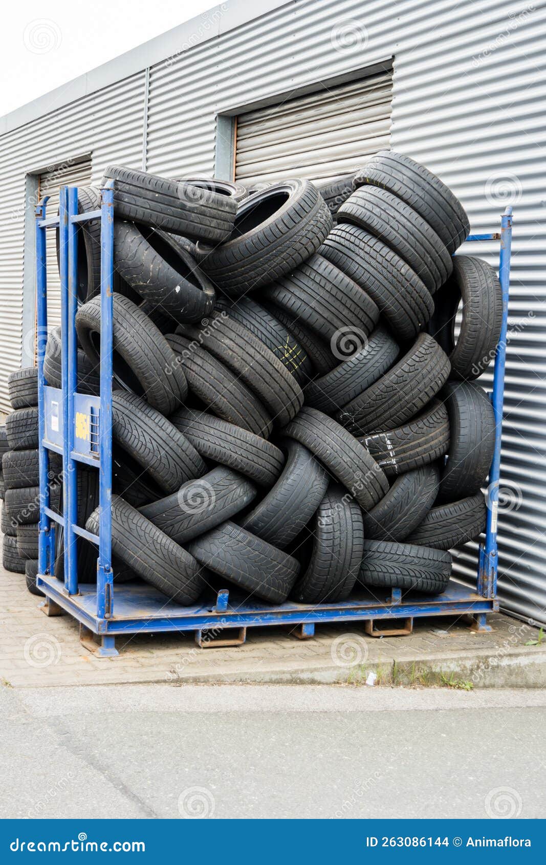 Old Car Tires in a Container Stock Photo - Image of environment, motor ...