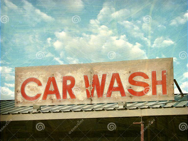 Old car wash sign stock photo. Image of signage, worn - 28113486