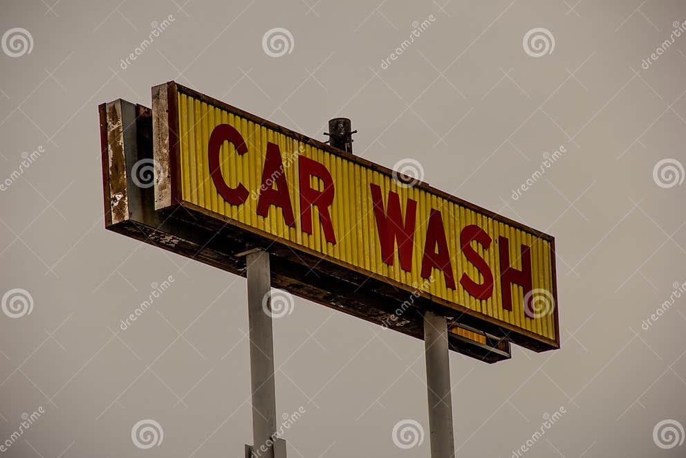 Old Car Wash Sign stock image. Image of rusty, dirt, signage - 49835409