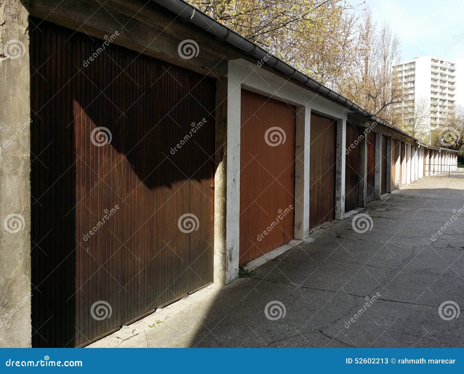 Old carage bay stock image. Image of vintage, parking - 52602213