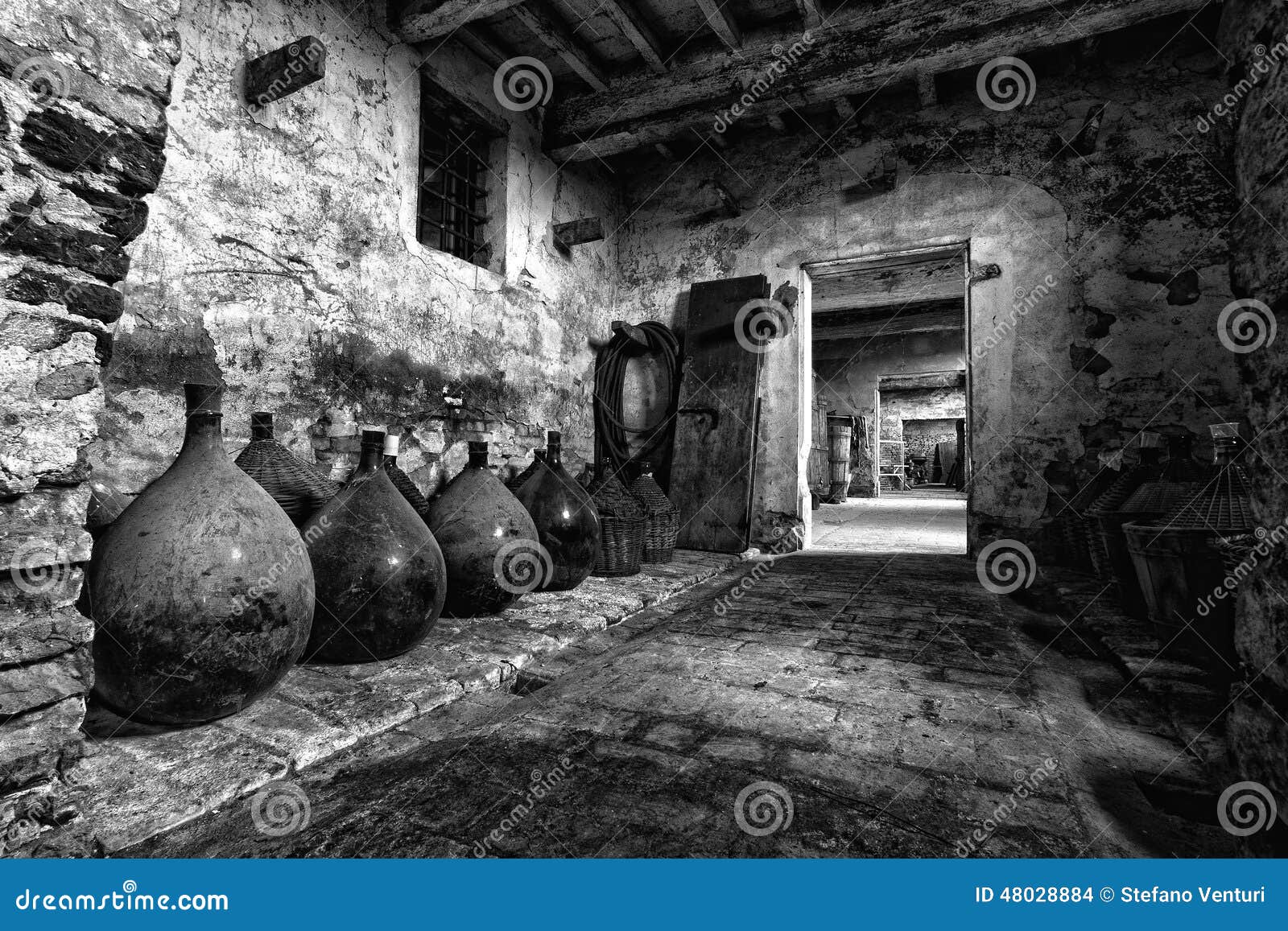 Carboys, Demijohn Bottles On An Old Cart Royalty-Free Stock Image ...