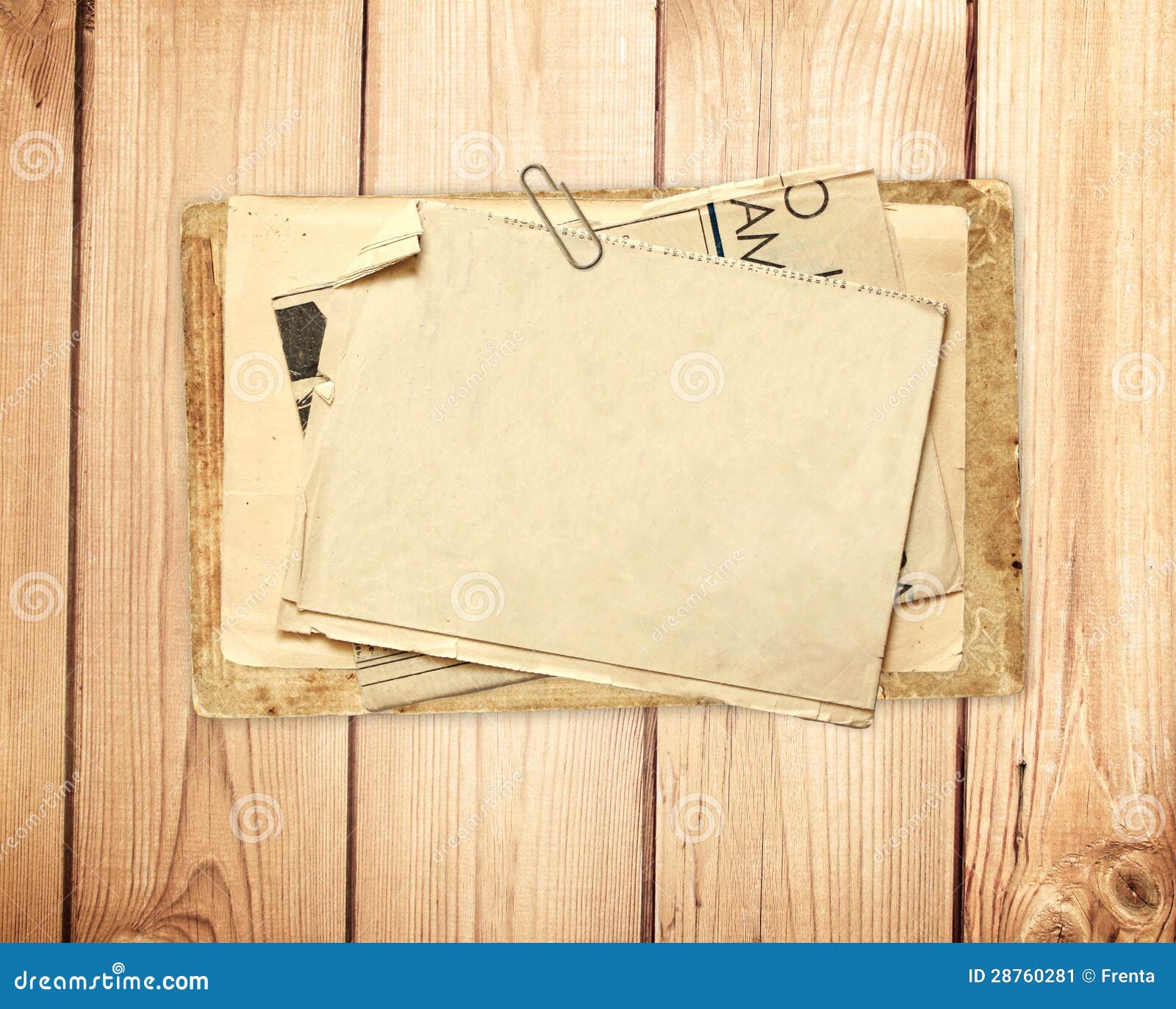 Old card on wooden planks stock image. Image of information - 28760281