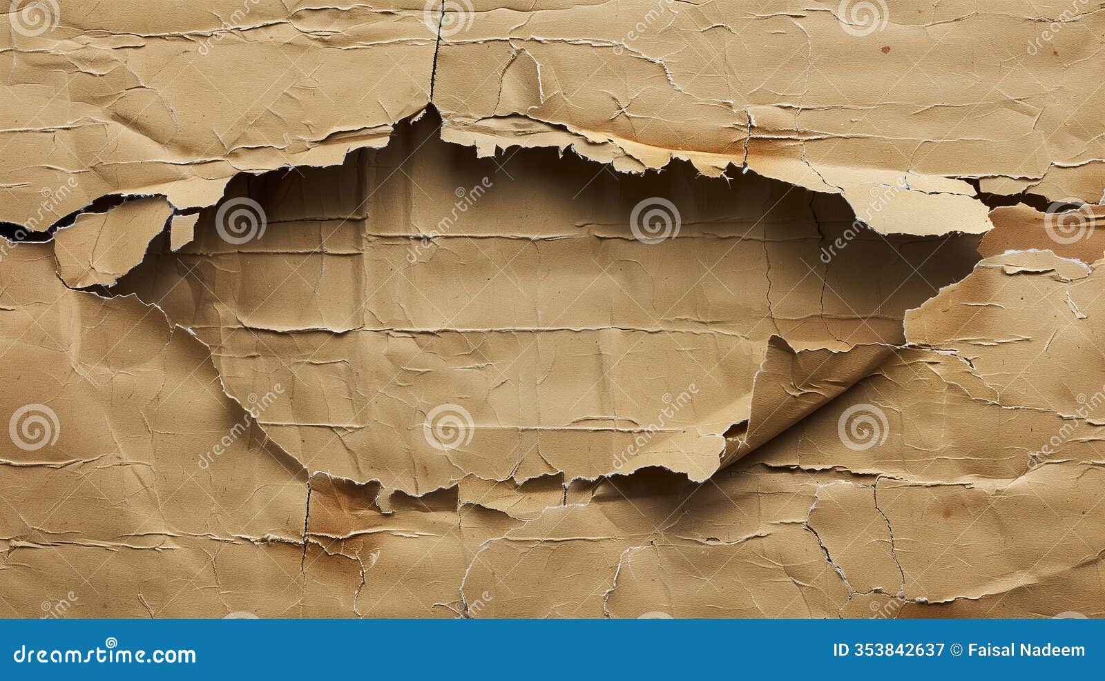 Old Cardboard with a Rough Texture and Destroyed Areas, Featuring a ...