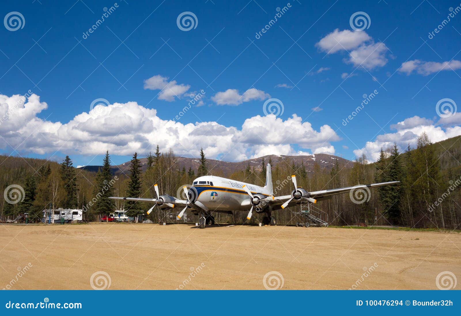 An Old Cargo Plane on Display in Alaska Editorial Stock Image - Image ...