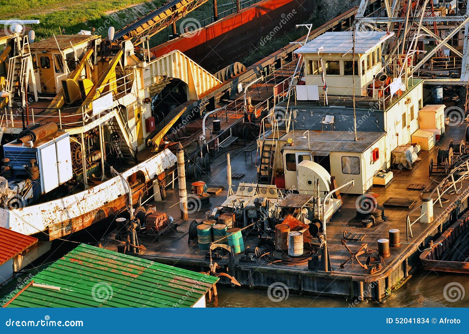 Old cargo ships stock photo. Image of city, transport - 52041834