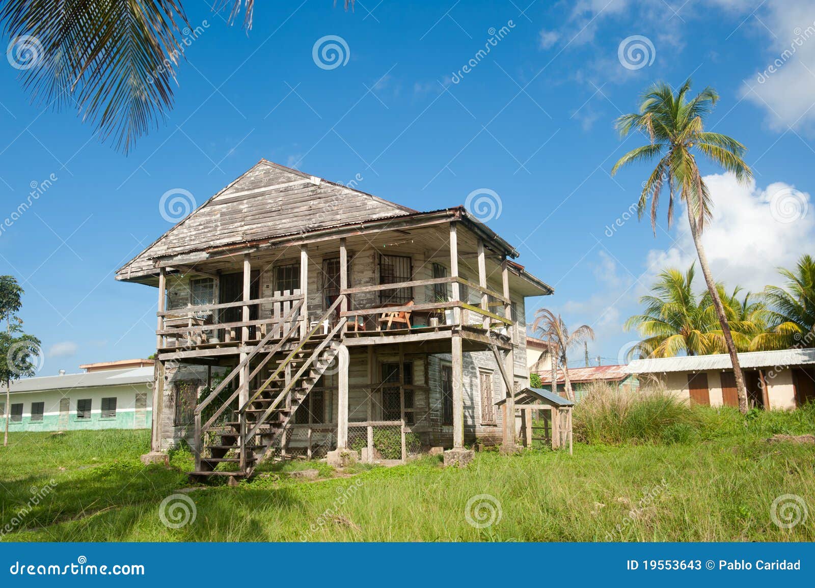Old Caribbean Wooden House. Stock Image - Image of america, tropical ...