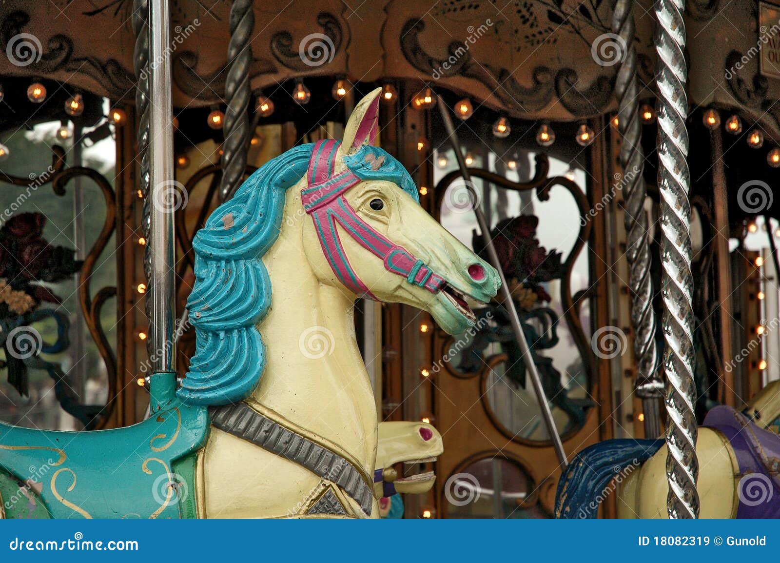 Old carousel stock image. Image of amusement, annual - 18082319