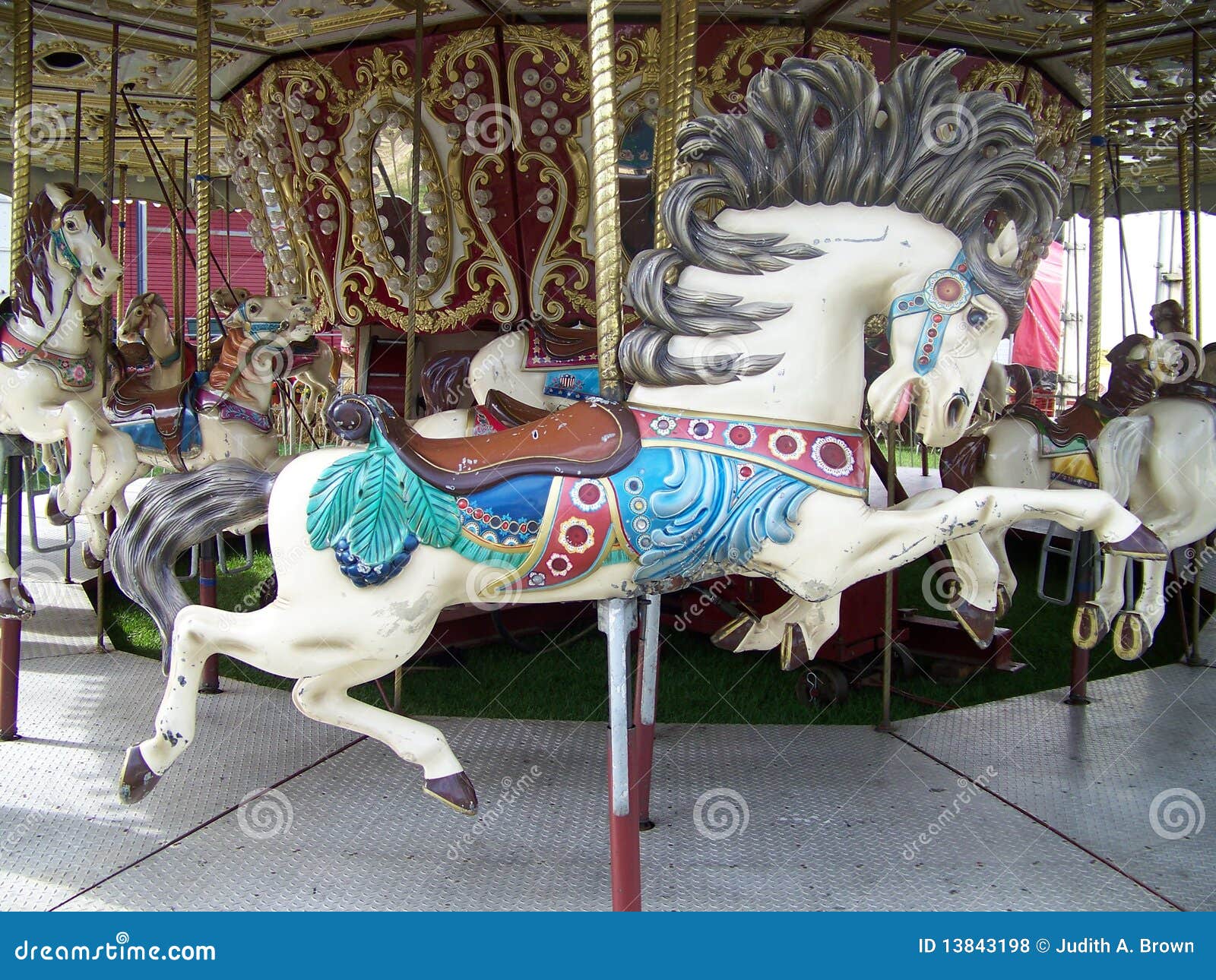 Old Carousel Horse stock photo. Image of colorful, midway - 13843198
