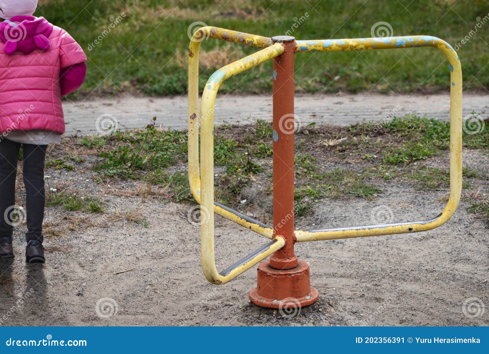 Old Carousel on the Playground. Self-isolation. an Empty Carousel with ...
