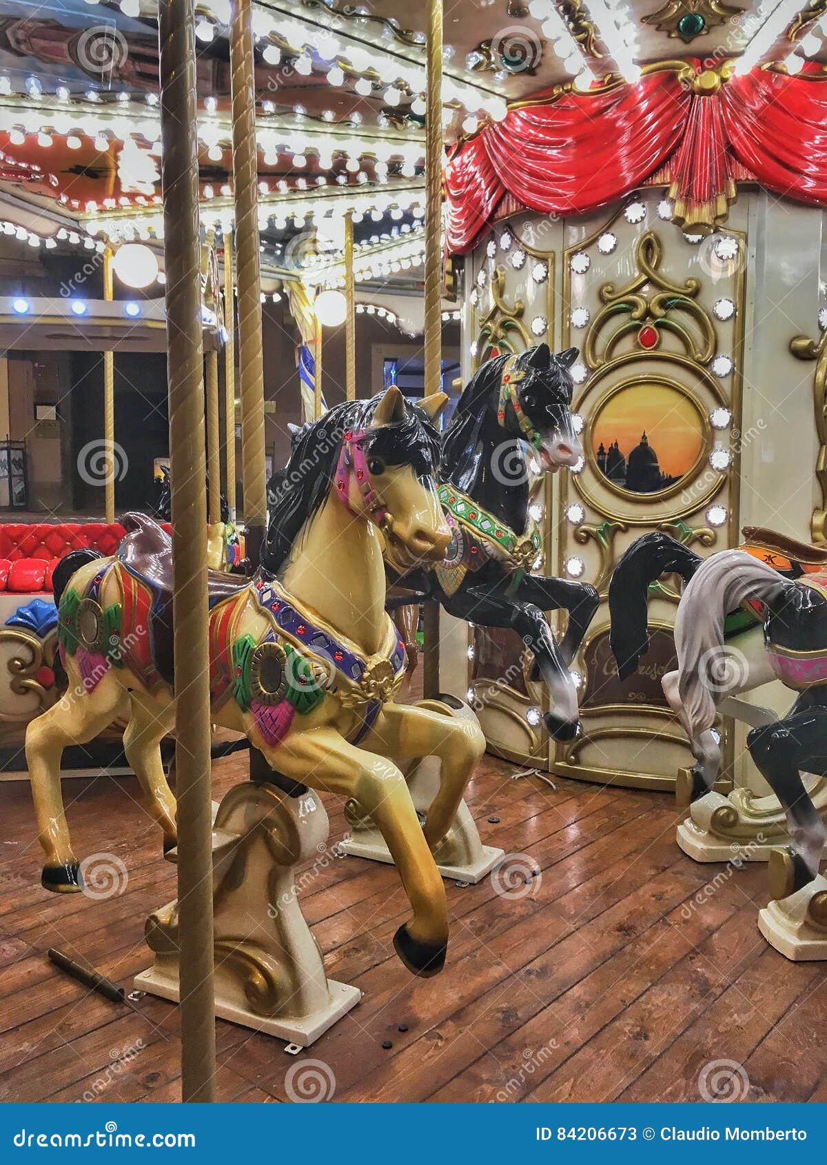 Old carousel stock image. Image of colorful, play, happiness - 84206673